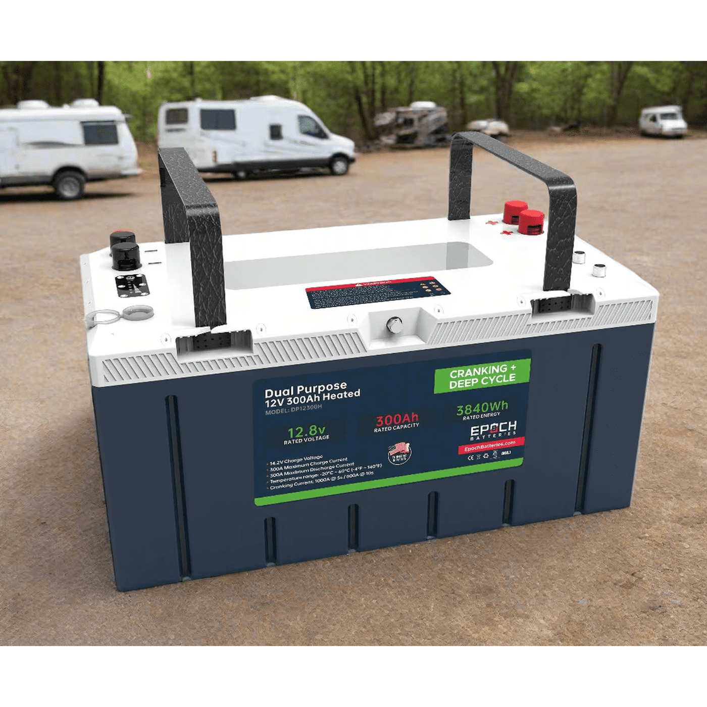 Epoch Batteries 12V 300Ah - Group 8D - Cranking & Deep Cycle Lithium ...