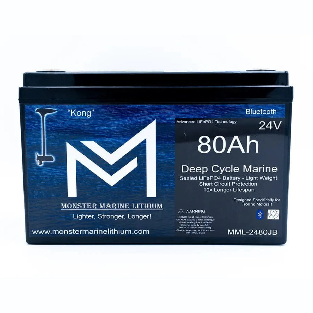 Monster Marine Lithium 24V 80Ah Lithium Bluetooth Marine Trolling ...