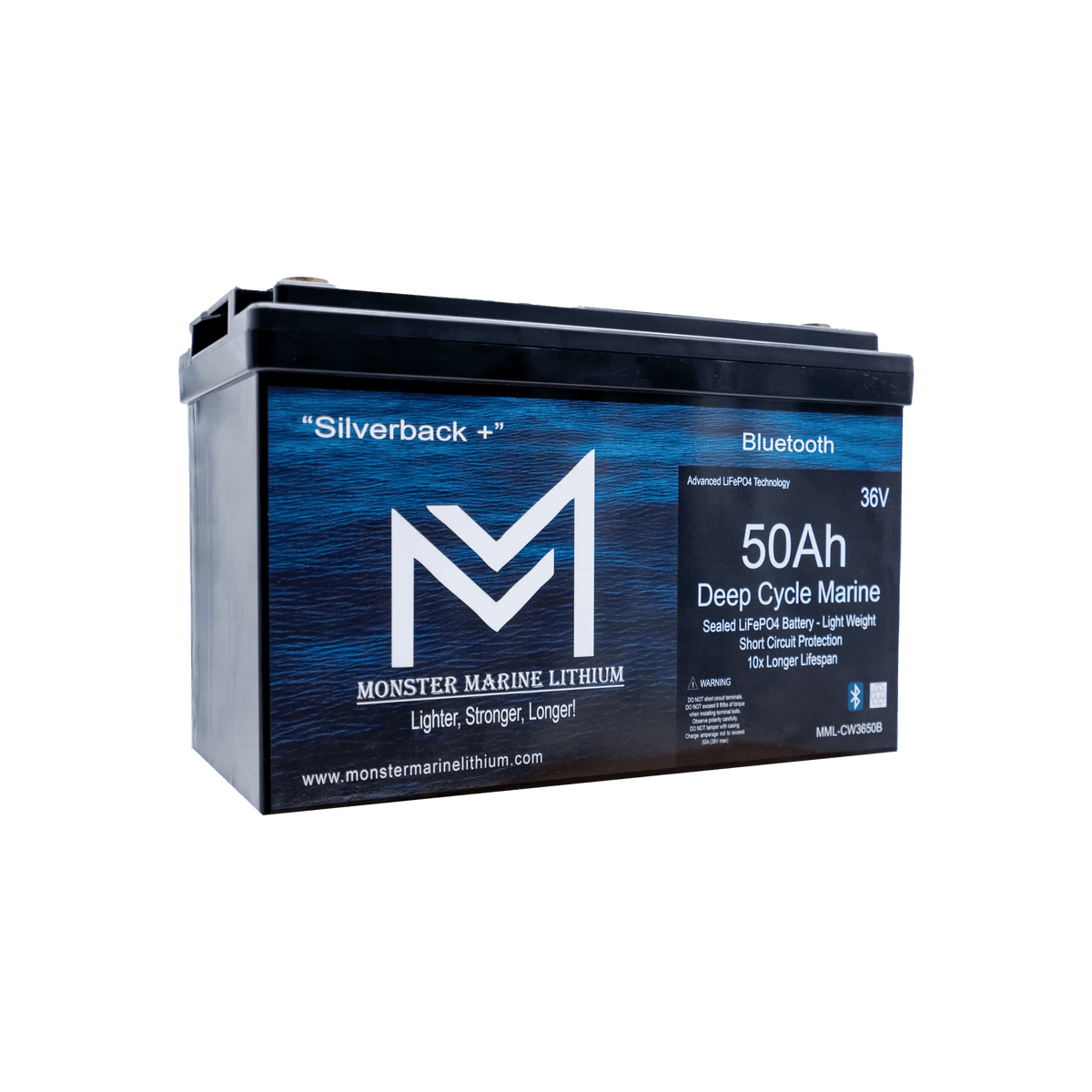 Monster Marine Lithium 36V 50Ah Trolling Battery Bluetooth MML-3650BT ...